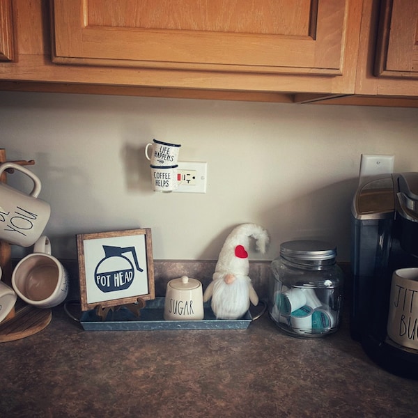 Pot Head Sign / Coffee Sign / Kitchen Sign / Coffee Bar Decor - Etsy