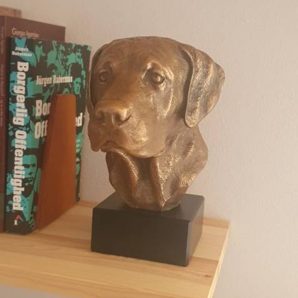 Labrador Retriever Statue, Cold Cast Bronze Sculpture, Marble Base ...