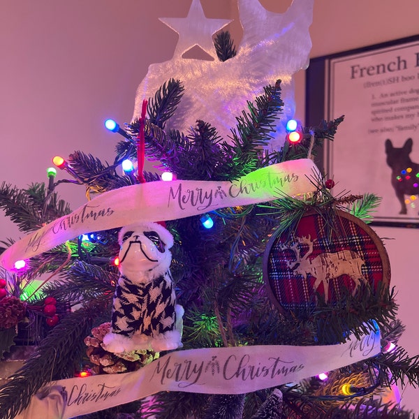 French Bulldog Star Dog Tree Topper, Holiday Decoration, Aluminum ...