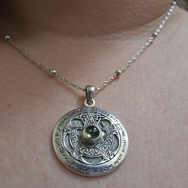 Witch Locket Necklace - Sterling Silver Wiccan Pentacle Spell Locket ...