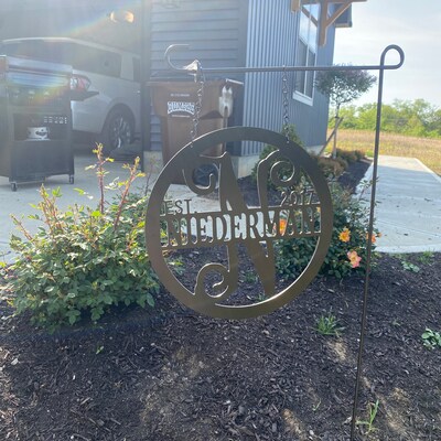 Custom Last Name Garden Flag Last Name Sign for Wall Established Sign ...