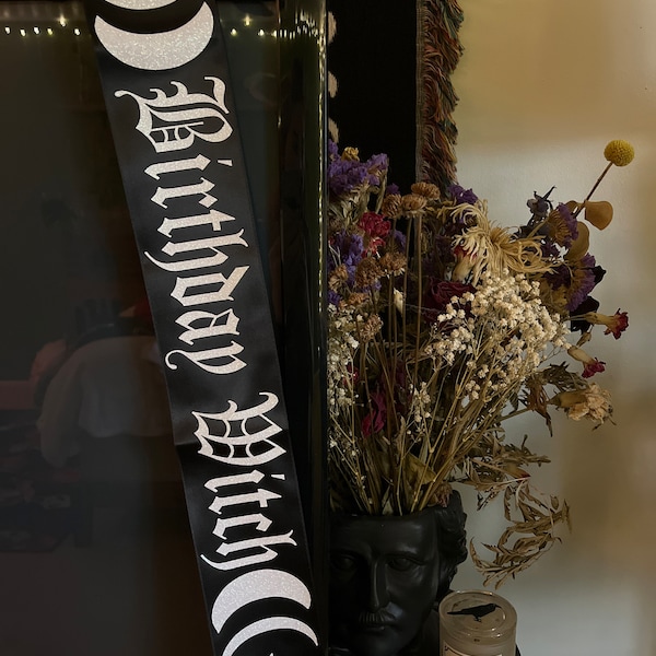 Birthday Witch With Moons Sash,coven Sash, Gothic Birthday Party Sash ...
