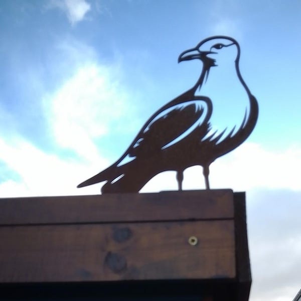 Metal Owl Fence Topper Garden Art Outdoor Ornaments Rusted Sculpture - Etsy