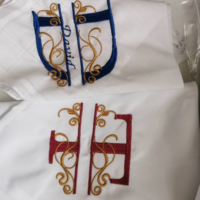 6'' Split Letter Monogram Embroidery Pattern - Etsy