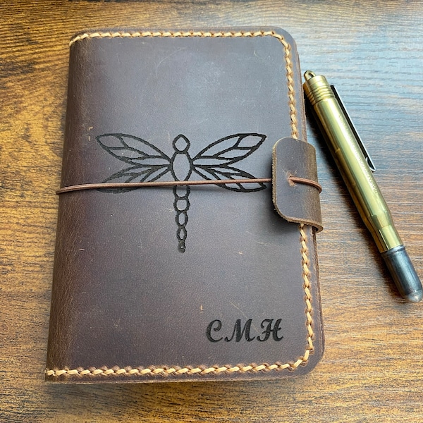 Personalized Refillable Leather Pocket Journal Diary , Leather Mini ...