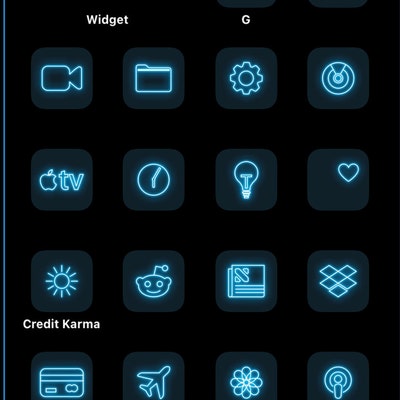Blue Moon Neon App Icons Neon Aesthetic Ios 14 Icons Iphone - Etsy