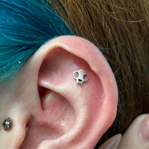 16G Skull Butterfly Captive Bead Ring Butterfly Septum Jewelry Skull ...