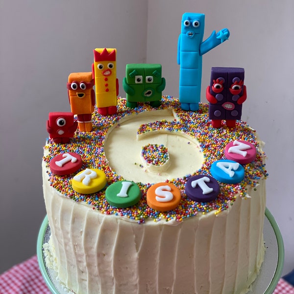 Handmade Edible Number Blocks Numberblocks Cake Topper Decoration ...