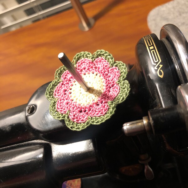 Rose Spool Pin Doily Made to Order 100% Cotton, 2 Inches in Diameter ...
