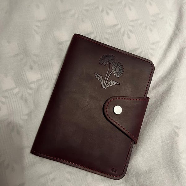 Personalized Birth Flower Passport Cover Garden Flower Gift Leather ...