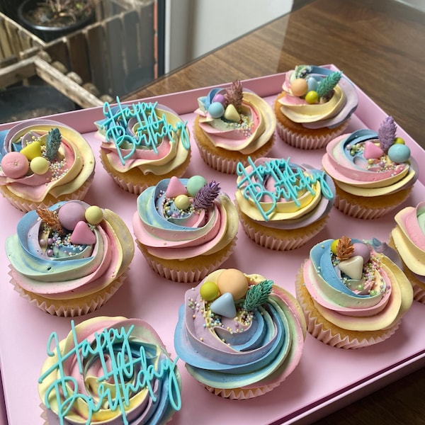 Mini and Tiny Rainbow Cupcake Toppers X 6 - Etsy