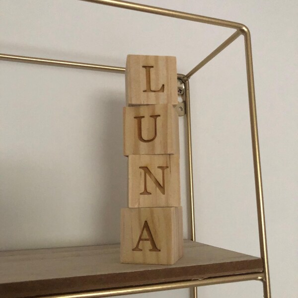 Personalized Wooden Cube - Wooden First Name Cube - Personalized 4 Cm ...