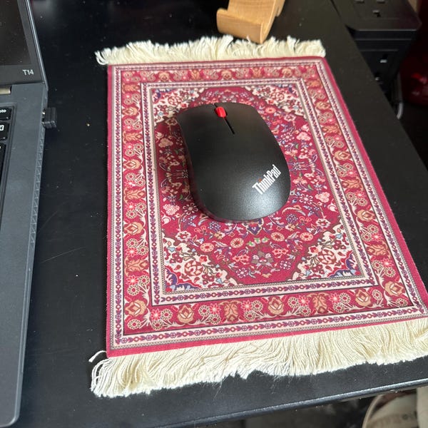 Handmade Rug Mouse Pad Vintage Carpet Rubber Mousemat for Home Office ...