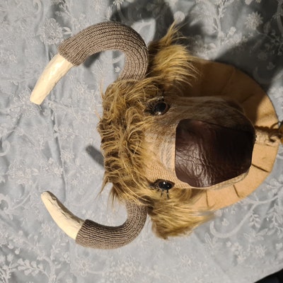 Sheep Head Faux Taxidermy Handmade Fabric Lamb Wall Mounted Ewe Head ...