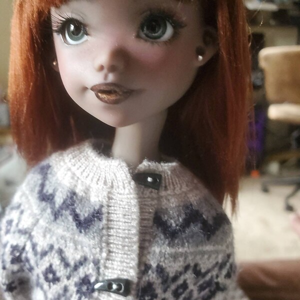 17cm Bjd Head Long Unicorn Mix, Violet Gray No Bangs Handmade Hand Dyed ...