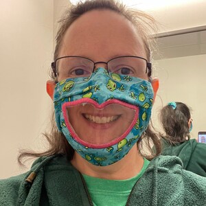 Custom Cotton Fabric Clear Face Mask for Teachers Smile | Etsy