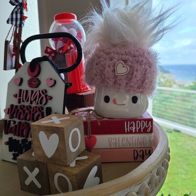 Valentines Books/valentines Day Decor/ Tiered Tray Decor/ Wood Books ...