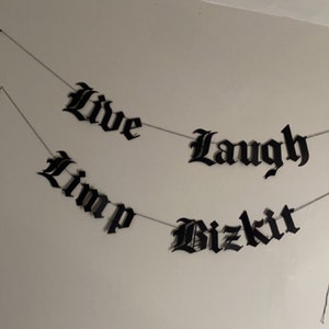 Live Laugh Love Goth Banner Old English Blackletter Gothic - Etsy
