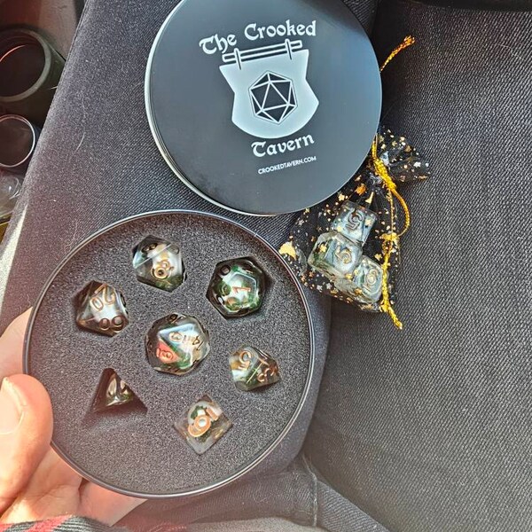 Arcane Fissure Metal Dnd Dice Set for TTRPG Games Such as Dungeons and ...