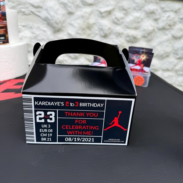 Digital Jordan Party Favor Box Label, Party Favors, Party Bags ...