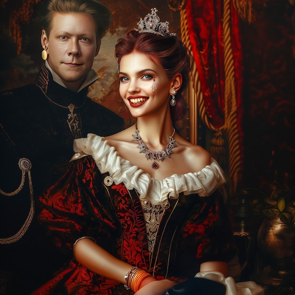 Custom Royal Family Portrait From Photo Custom Royal Family Queen and ...