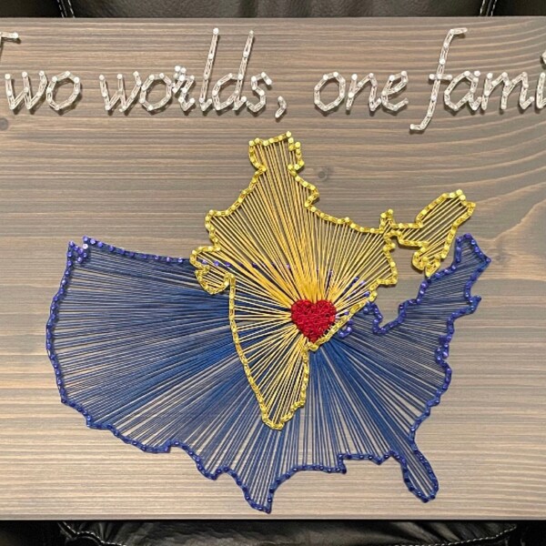 Made to Order TWO Overlapping State/country With Words String Art Sign ...