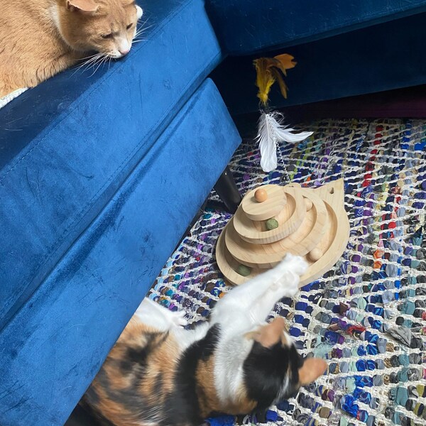 Cat Ball Batting Tower, Interactive Fluffy Toy Ball Cat Furniture, Gift ...