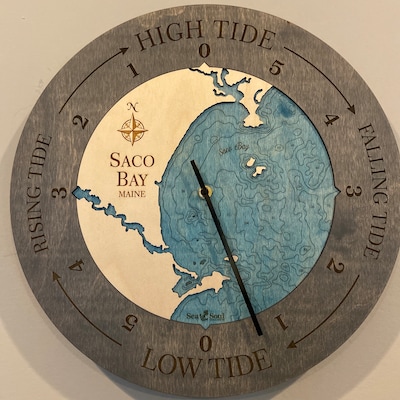 Outer Banks 3D Wood Map Tide Clock Coastal Home Decor OBX - Etsy
