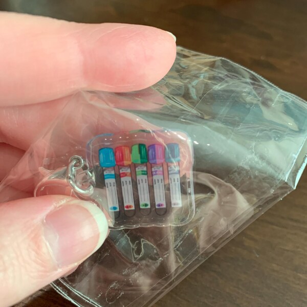 Order of Draw Lab Tubes, Badge Charm, Phlebotomy, Venipuncture, Nursing ...