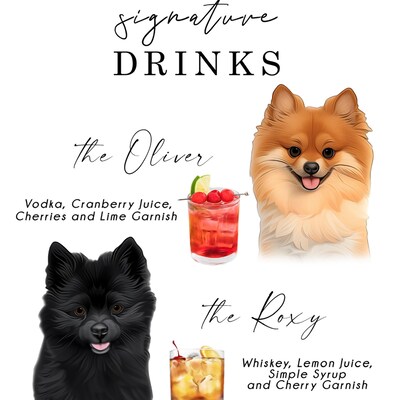 Dog Signature Drink Sign Dog Custom Drink Dog Signature Cocktail Custom ...