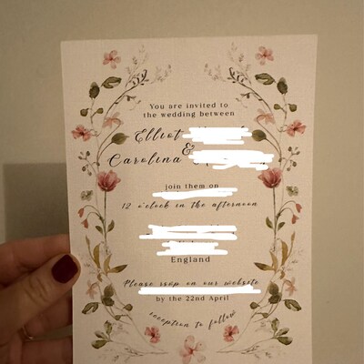 Wildflower Wedding Invitation Suite / Floral Stationery Card / Dreamy ...