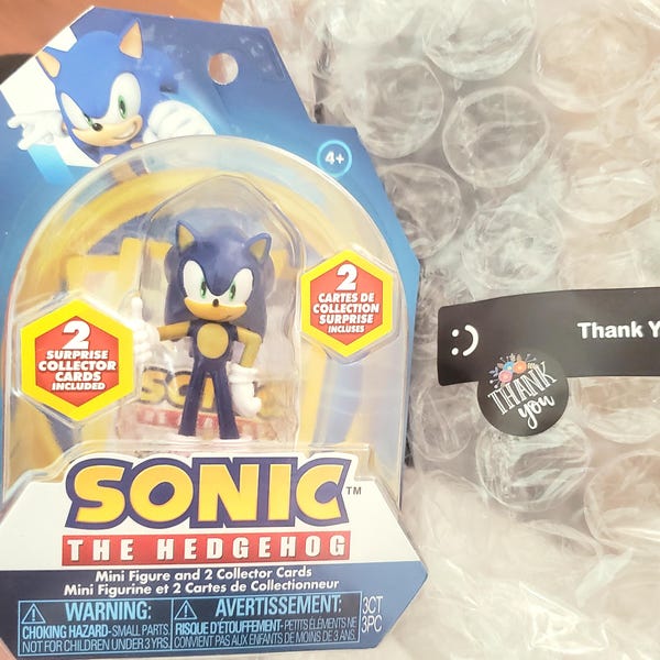 Sonic the Hedgehog, Sonic 3"mini Figure & 2 Collector Cards New ...