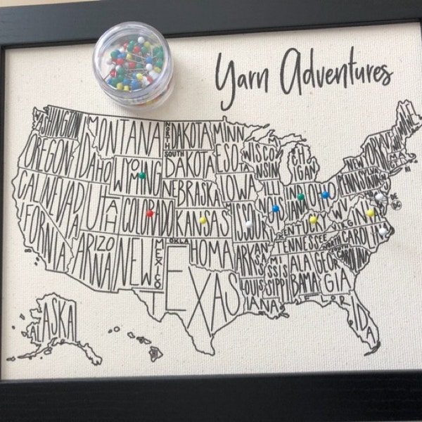 Push Pin Map, Personalized Travel Map, USA, United States, Second ...