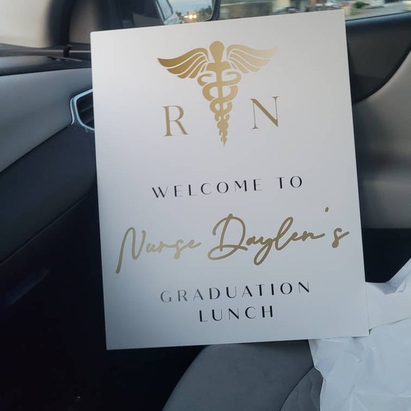 MAEVE Nurse Graduation Party Welcome Sign Template, Yellow Gold RN ...