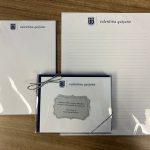 Personalized Monogram Notepad Stationery Desk Pad Elegant Custom ...