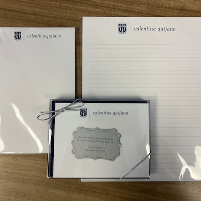 Personalized Monogram Notepad Stationery Desk Pad Elegant Custom ...