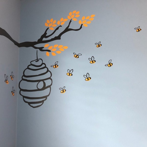Custom Buzzing Beehive Vinyl Wall Decal - Etsy