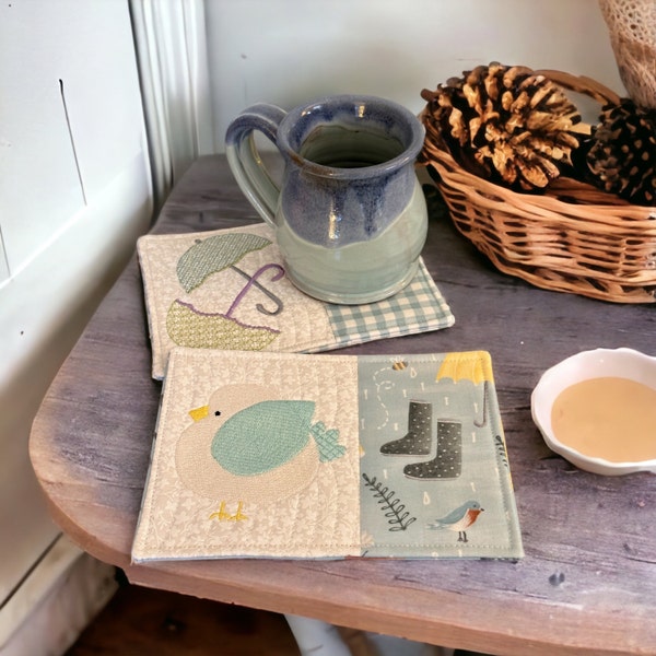 Spring Mug Rug, Beneath the Cross Machine Embroidery, ITH Pattern - Etsy