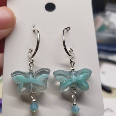 Black Genuine Leather Feather Earrings , Soft Flowy Leather, Long ...