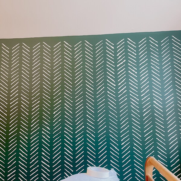Hand Drawn Chevron Wall Stencil - LARGE WALL STENCIL - Stencils Instead ...