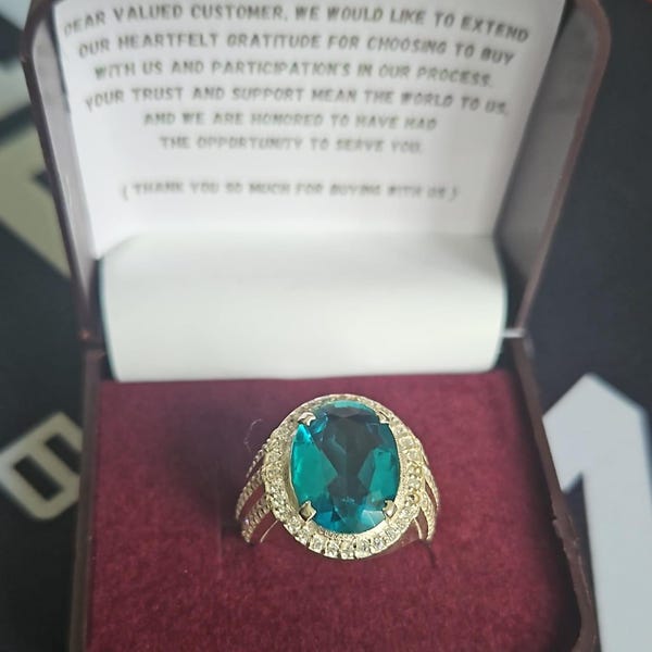 Blue Sapphire Ring for Men, Birthday Gift Ring, Wedding Ring, Statement ...