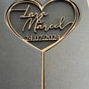 Wedding Cake Topper With a Heart and a Date, Personalized Cake Topper ...