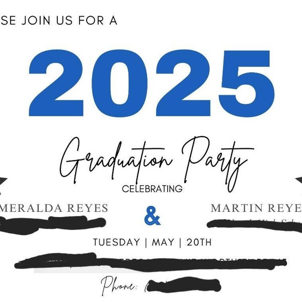 Graduation Party Invitation Template, Two Graduates Invitation With ...