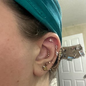 16g Star Rook Earring Whimsigoth Sparkly Daith Piercing Cartilage Star ...