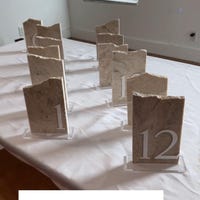 3D Marble Stone Table Numbers | Wedding Unique Signage | Custom Layered ...