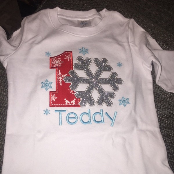 Boys Snowflake Shirt, Snowflake First, First Birthday Shirt, Winter ...