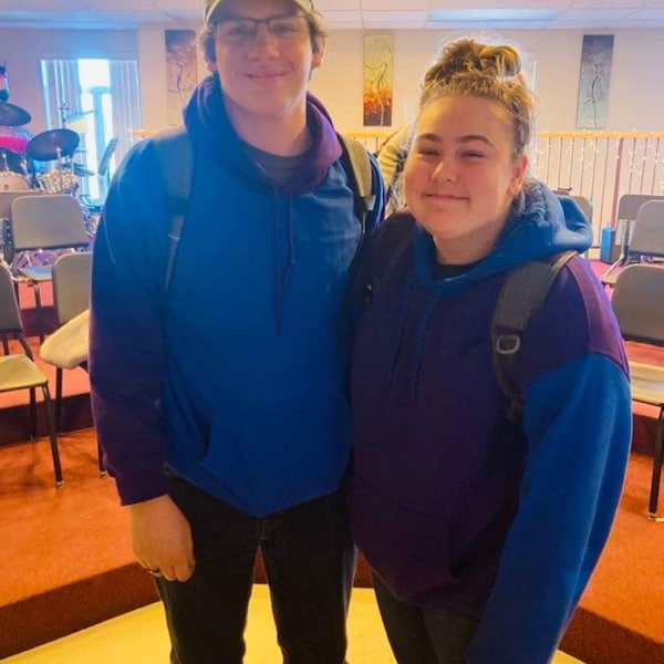 Two Matching Colorblock Hoodies, Green and Sand Two Tone Couple ...