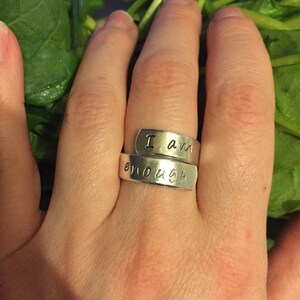 I Am Enough Hand Stamped Ring Very Sturdy Ring Great - Etsy