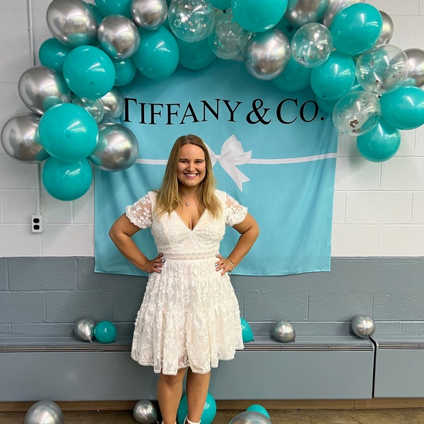 Blue Birthday Party Backdrop, Breakfast at Party Decorations, Robin Egg ...