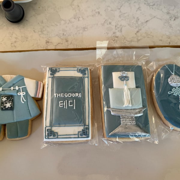 Modern Korean Dol Doljanchi Doljabi Hanbok Custom Cookie Set (boys ...